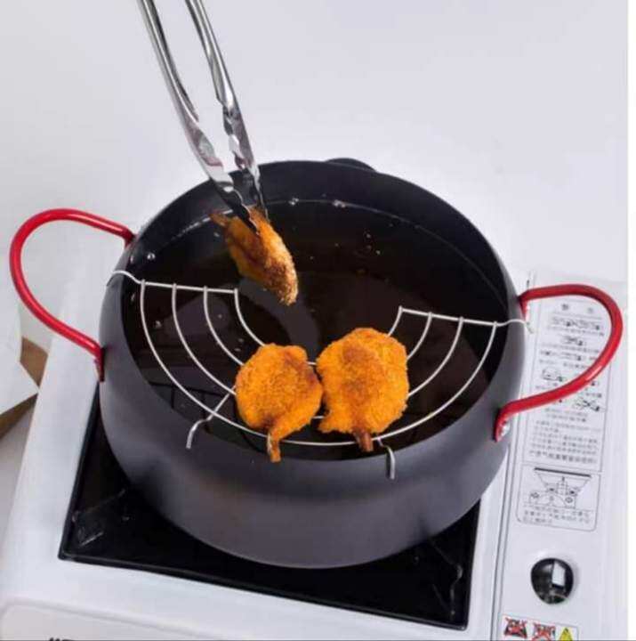 FRYING PAN WITH STAINER AND TONG | Lazada PH