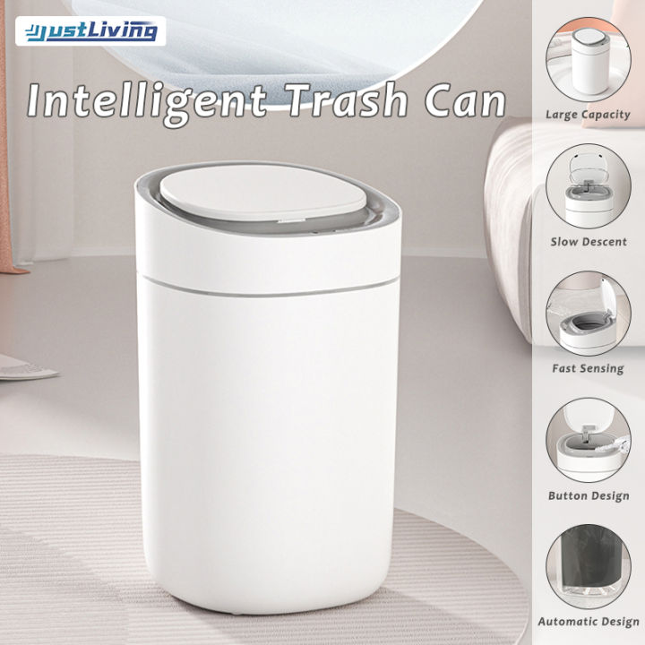 JustLiving 15L Intelligent Automatic Sensor Trash Can Household Smart ... JustLiving 15L Intelligent Automatic Sensor Trash Can Household Smart ...