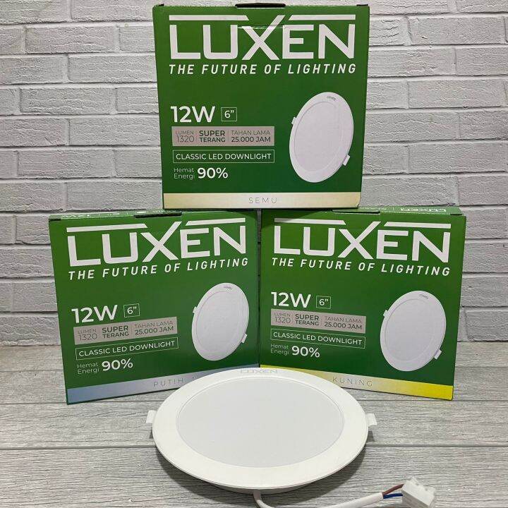 LUXEN CLASSIC DOWNLIGHT LED PANEL 12W INBOW IB BULAT TANAM DALAM PLAFON ...
