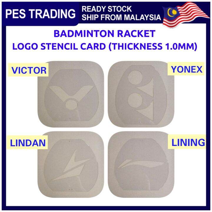 [PES] BADMINTON RACKET LOGO CARD / STENCIL CARD - YONEX / LINING / LINDAN / VICTOR | Lazada