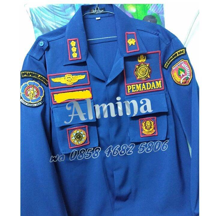 STELAN PDL DAMKAR (pemadam kebakaran lengkap dengan bordirannya ...