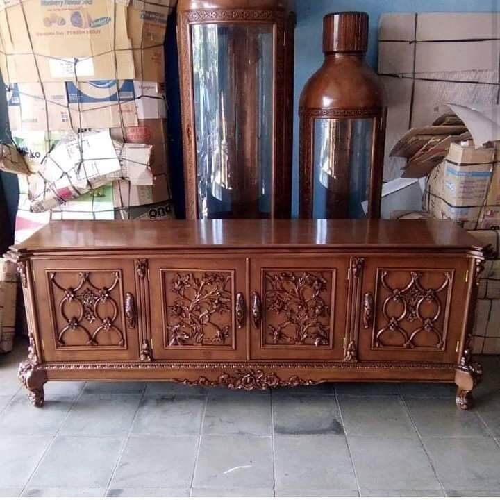Meja tv ukir kayu jati | meja bufed Kayu jati ukir | meja tv ukiran ...