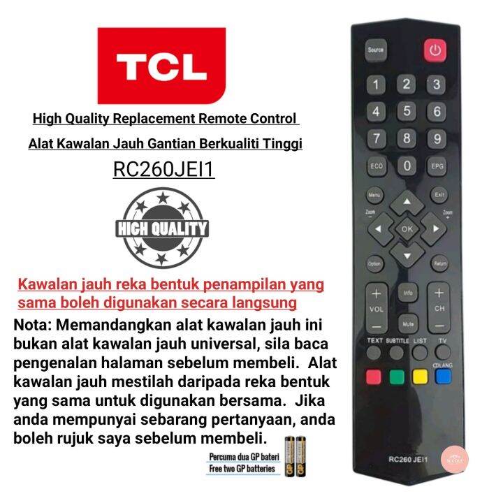TCL LED TV Panel Remote Control 06-526W37-E002X ( Original or ...