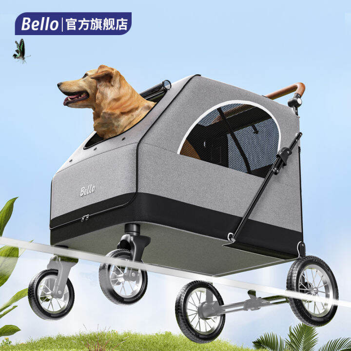 Bello Large Pet Stroller Dog Cart Folding Large Space Load-Bearing 55kg ...