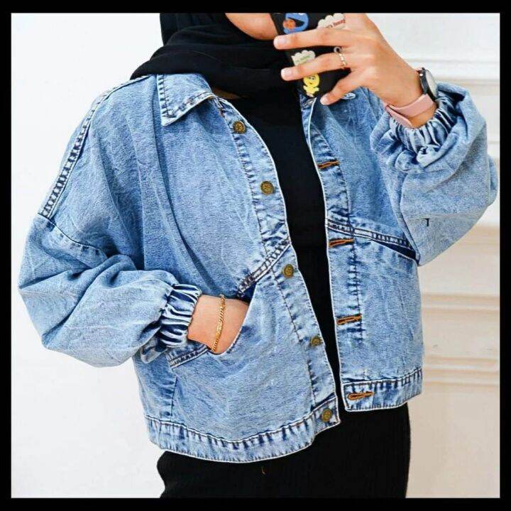 BMW JAKET WANITA OVERSIZE JEANS TERBARU KEKINIAN 2022 STYLE KOREA JAKET ...
