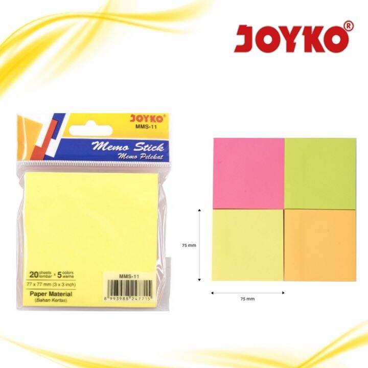 Memo Stick Sticky Note Kertas Memo Memo Tempel Joyko MMS-11 | Lazada ...