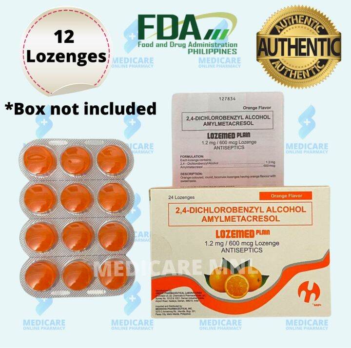 (GENERIC OF STREPSILS) Lozemed Orange Antiseptic Lozenges (12 PER PACK ...