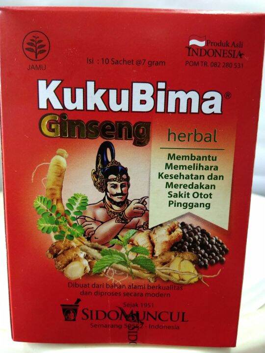 SIDO MUNCUL JAMU BUBUK HERBAL KUKU BIMA GINSENG 10 Sachet(7 Gram ...