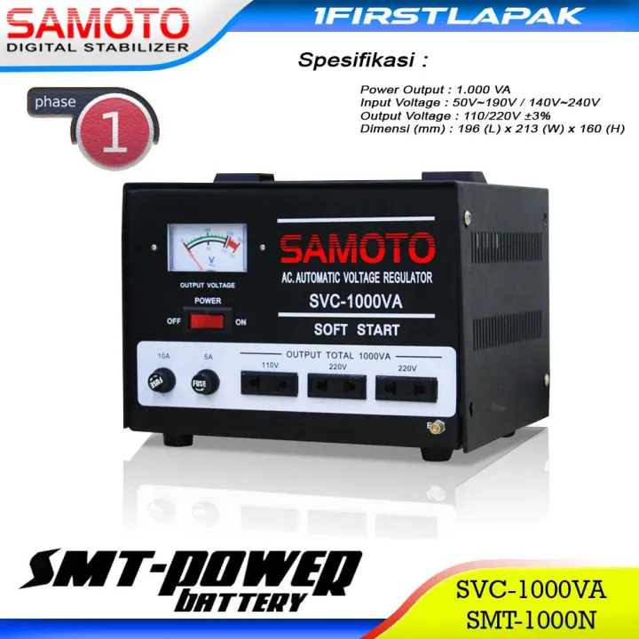 Stabilizer Samoto 1000 Va Stabiliser Stavolt Listrik SMT SVC 1000N Singel Phase | Lazada Indonesia