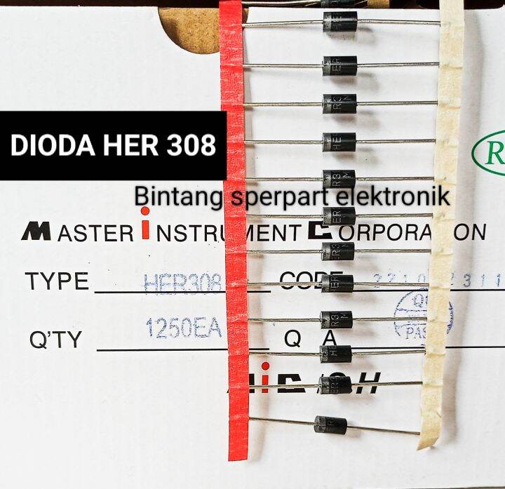 (1 BUAH) DIODA HER308 ULTRA FAST RECOVERY DIODE DIODA HER 308 ULTRA ...