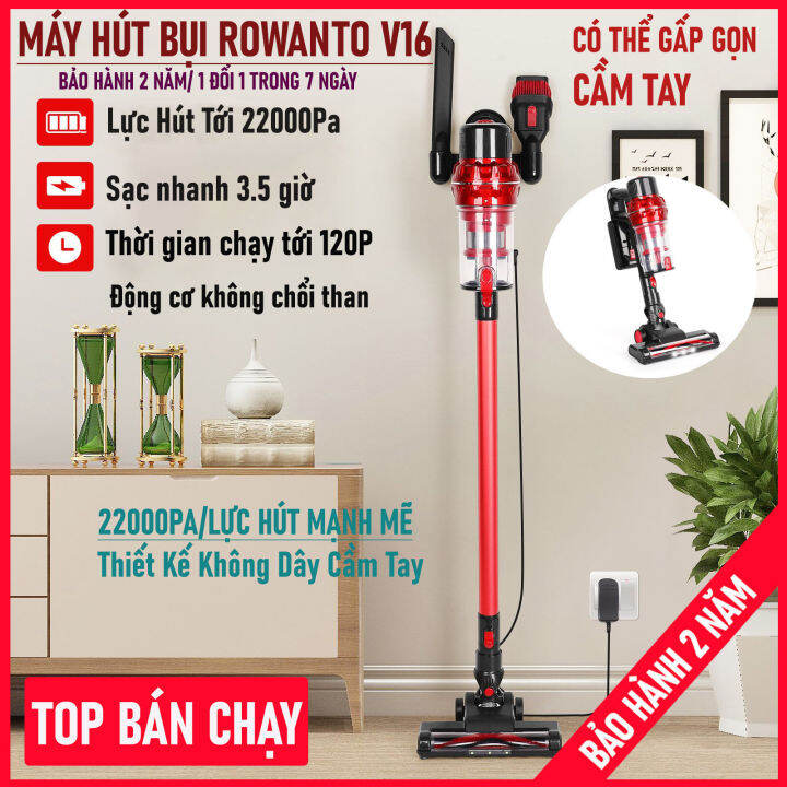 Máy hút bụi tự động robot giá rẻ ROWANTO V16, Máy hút bụi cầm tay mini cho gia đình không dây ...