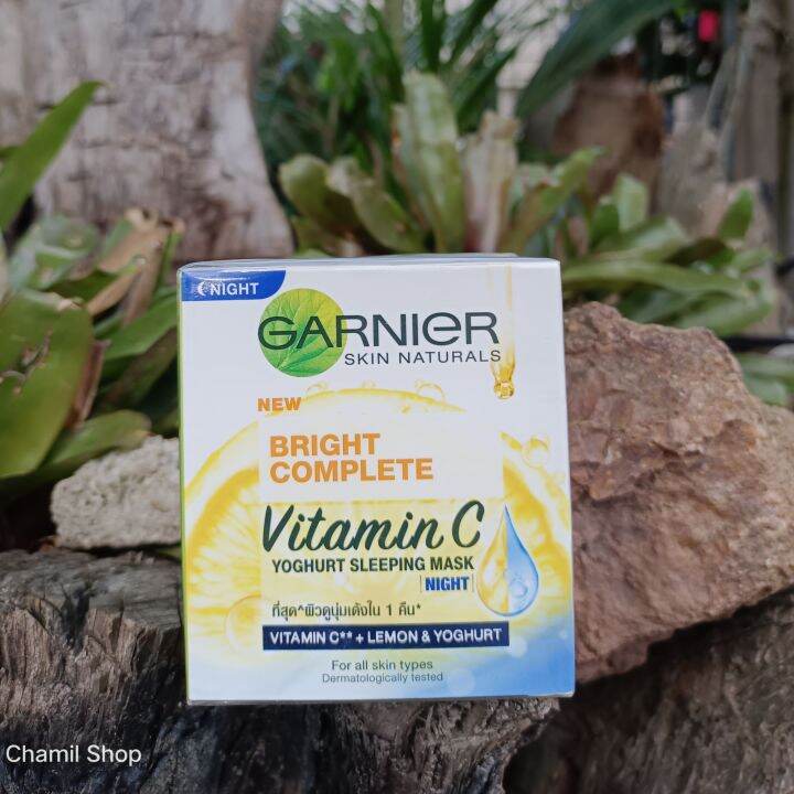 GARNIER BRIGHT COMPLETE VITAMIN C YOGHURT SLEEPING MASK NIGHT 50ML ...