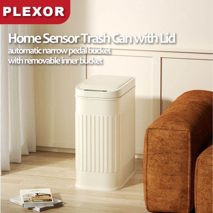 Plexor ถังขยะอัตโนมัติ10L/15L พร้อมฝาปิดที่นุ่มนวลถังขยะสแตนเลสขนาดเล็ก ...