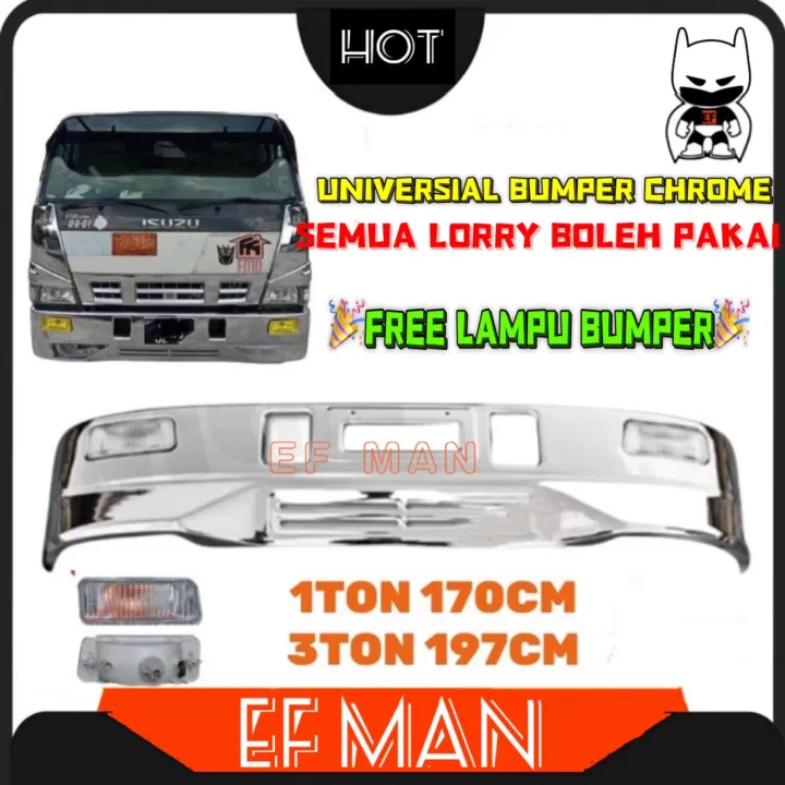 UNIVERSAL LORRY CHROME BUMPER 1 TON 3 TAN LORI SEMUA LORI BOLEH PAKAI ...