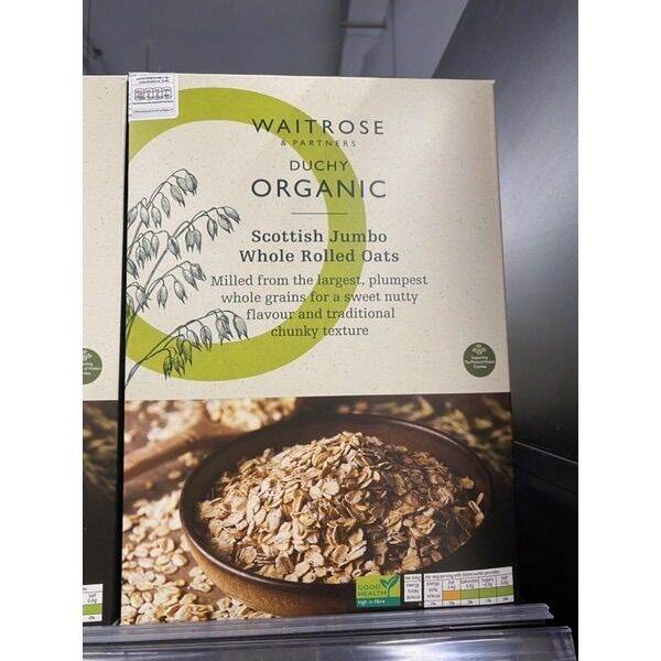 เวทโทรส อาหารเช้าจัมโบ้ โอ๊ต 1 Kg. Waitrose Duchy Organic Scottish Jumbo Whole Rolled Oats ...