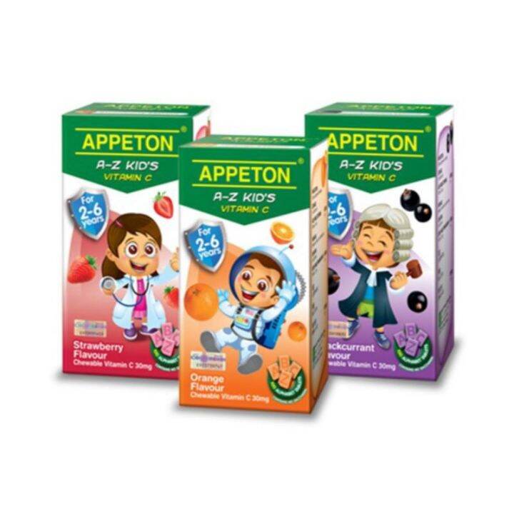 APPETON A-Z KID'S VITAMIN C 30mg 100's [ STRAWBERRY | BLACKCURRANT ...