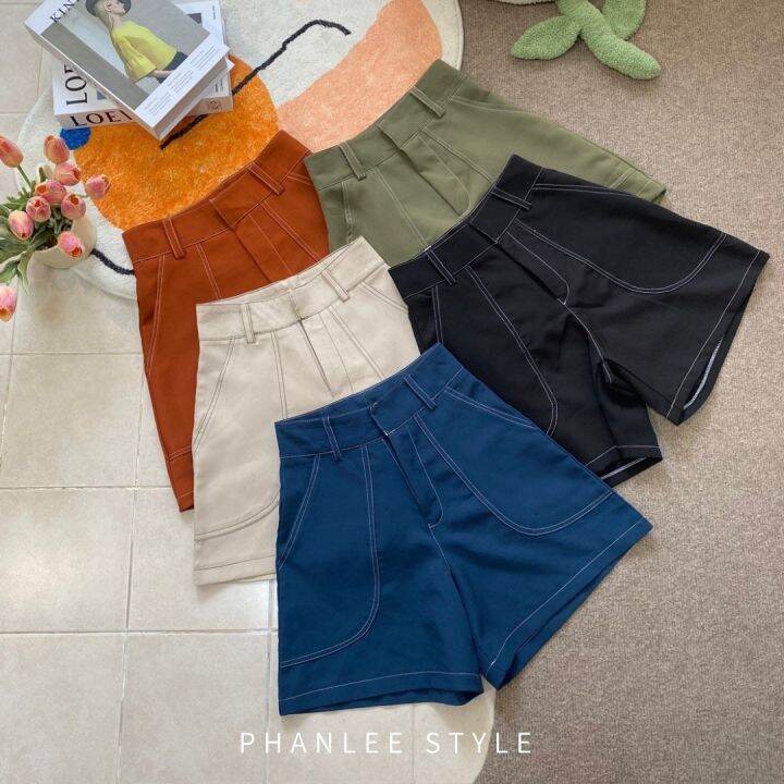SHARON SHORTS กางเกงขาสั้น เอวสูง ปลายขากว้าง ผ้าลูน่า ใส่สบาย จัดเลย 🧁 ...