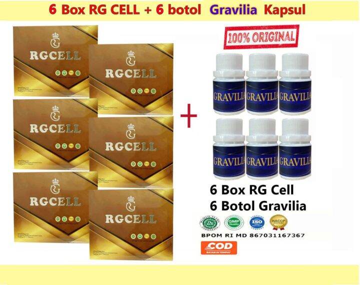 Paket 6 Box RG Cell Original Peptide + 6 Botol Gravilia Kapsul | Lazada ...