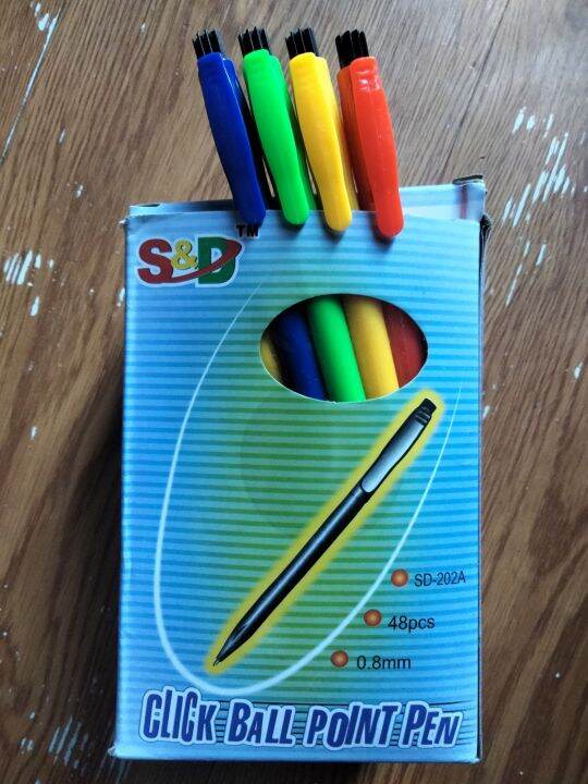 CLICK BALL POINT PEN ASSORTED COLORED CASE | Lazada PH