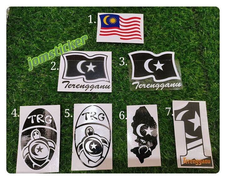 Sticker Bendera Malaysia /Terengganu/Penyu/Peta(sticker cutting) | Lazada