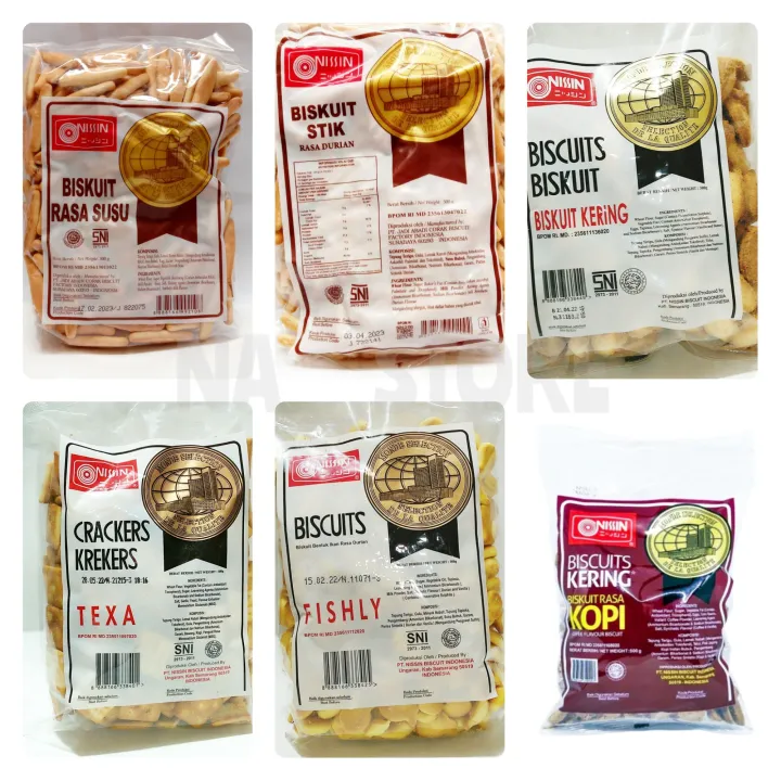 BISCUIT NISSIN ANEKA RASA - kue kering rasa susu, durian, kopi, manis ...