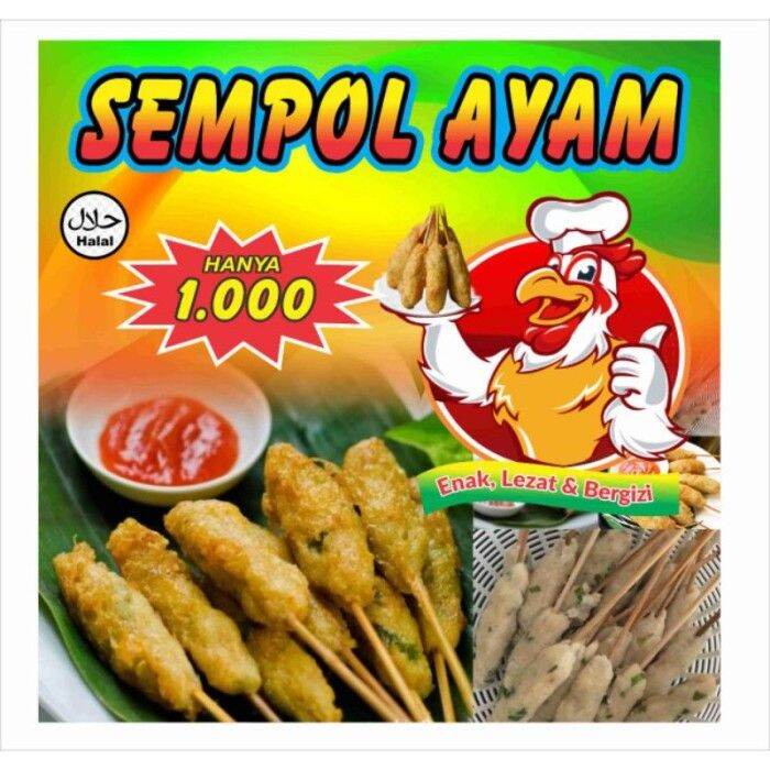 Stiker jualan sempol ayam buat grobak kaca 30x20cm | Lazada Indonesia