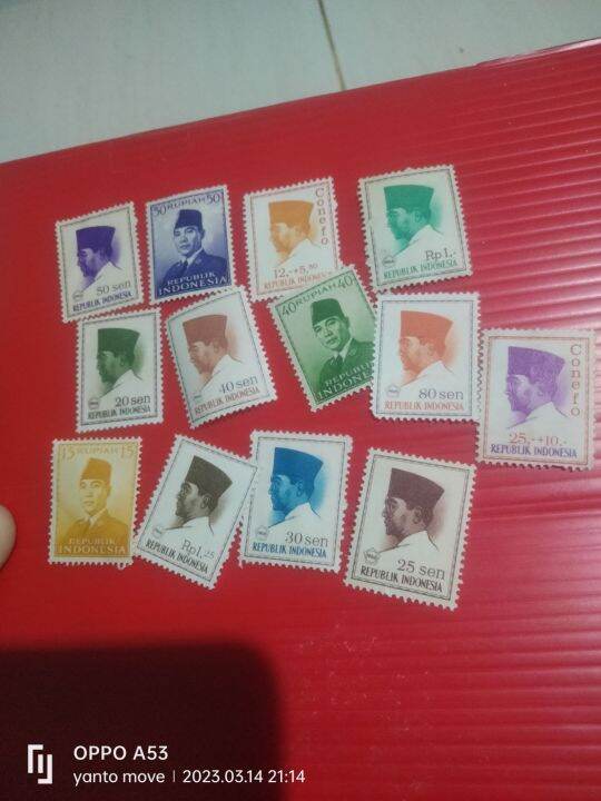 KOLEKSI PERANGKO LAMA INDO FULL SETT 13 KPG bp Sokarno sesuai dengan ...