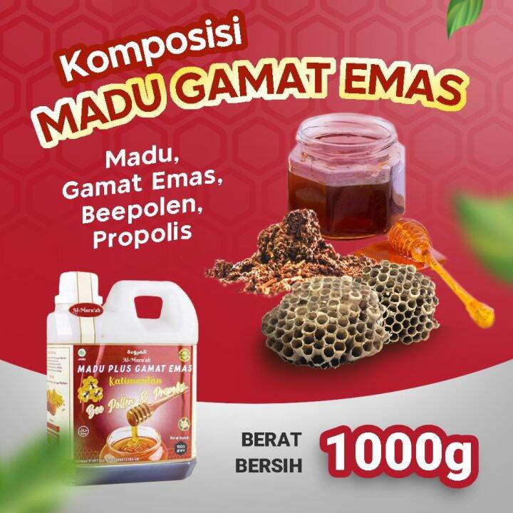 {BEST SELLER} Madu PLUS Gamat Emas, Bee Pollen dan Propolis /Madu Super ...