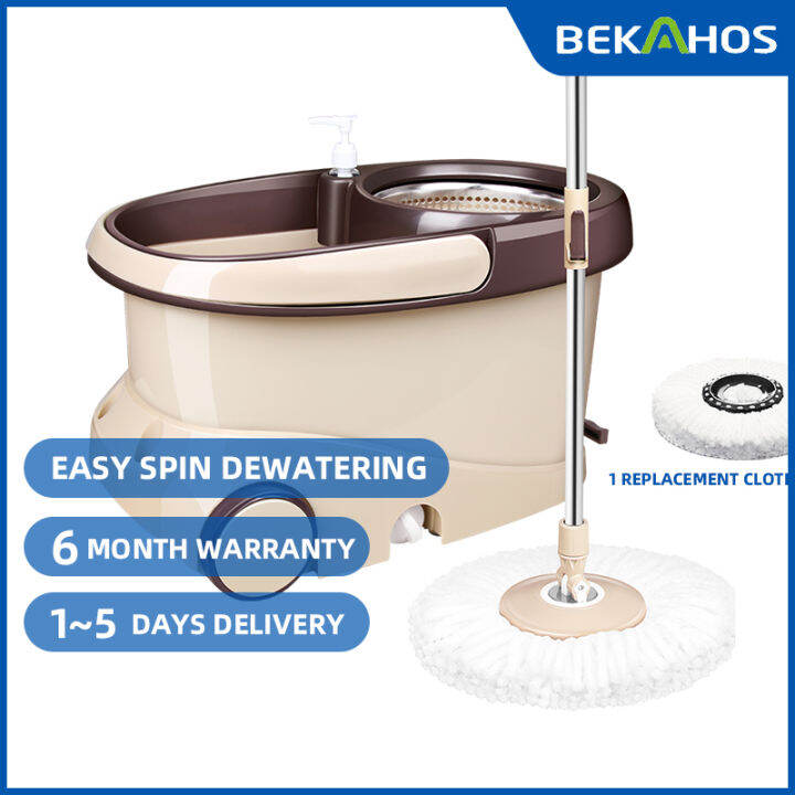 BEKAHOS Dual Drive Rotary Mop Mop Bucket No Hand Washing Whirlwind Drag ...