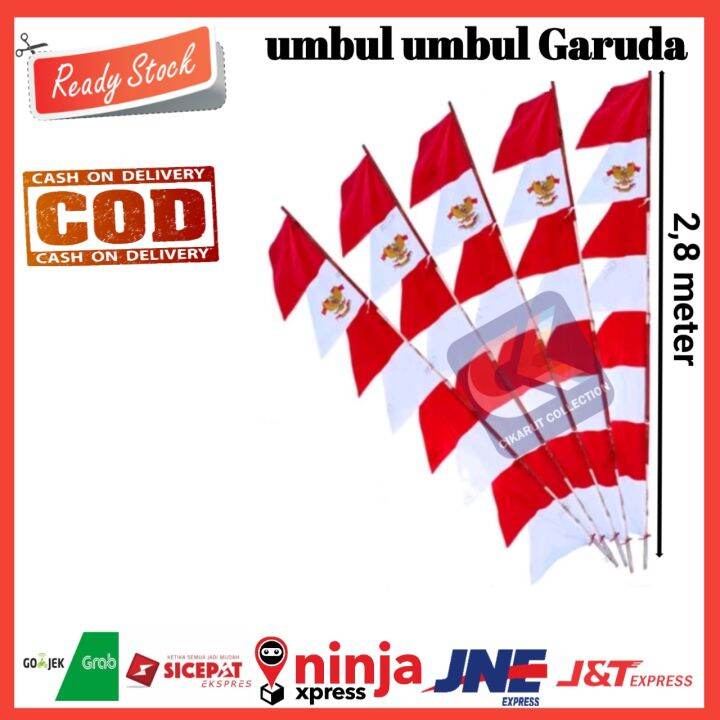 Bendera Umbul2 sablon Garuda dan Polos segitiga / Zig Zag | Lazada Indonesia