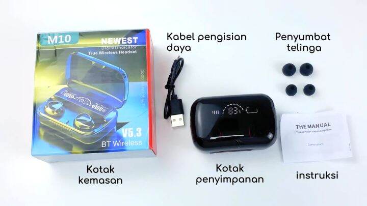 M10 Headset Bluetooth Wireless TWS Power Bank 3500mAh Digital Indicator V5.1 BT Waterproof ...