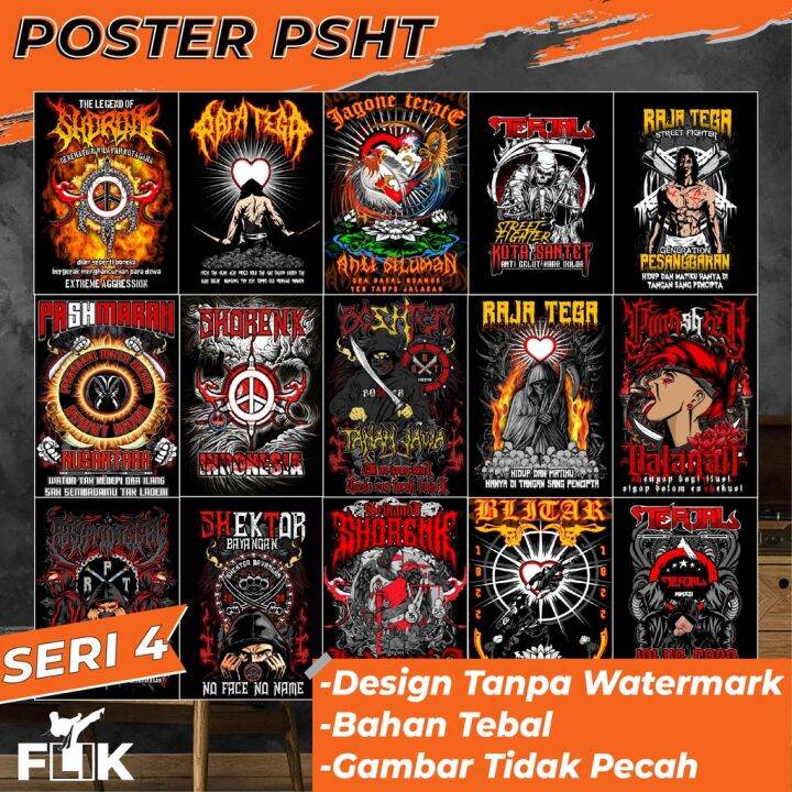 NEW DESIGN ! POSTER PSHT 1 SET ISI 15 PCS SERI 4 /POSTER DINDING PSHT ...