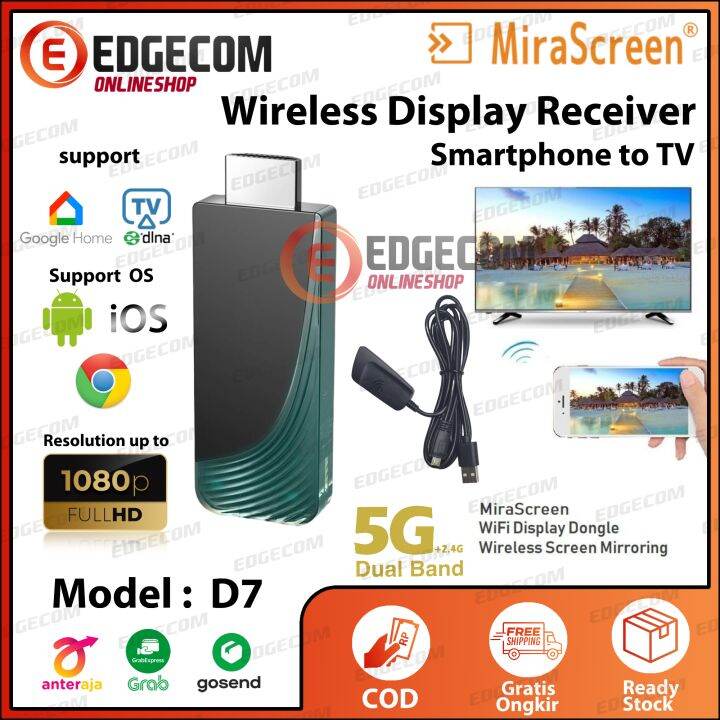 Mirascreen D7 HDMI Wireless Display Receiver 5G + 2,4G Dual Band ...