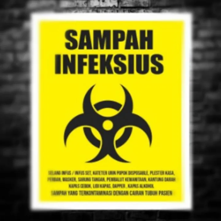 STIKER SIGN 10X15. VINIL SAMPAH INFEKSIUS . NON INFEKSIUS. RAMBU K3 ...