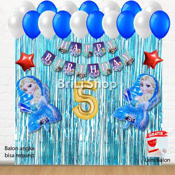 Paket Set Dekorasi Ulang Tahun Anak Tema Frozen Pesta Ultah Anna Elsa ...