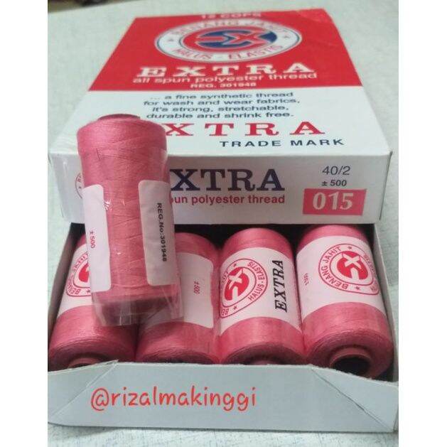 benang jahit extra pink dasty (015) 500 yards | Lazada Indonesia