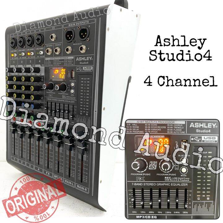 Power Mixer Ashley Studio 4 Usb Bluetooth Original Mixing 4 Channel Studio4 ( BISA COD ...
