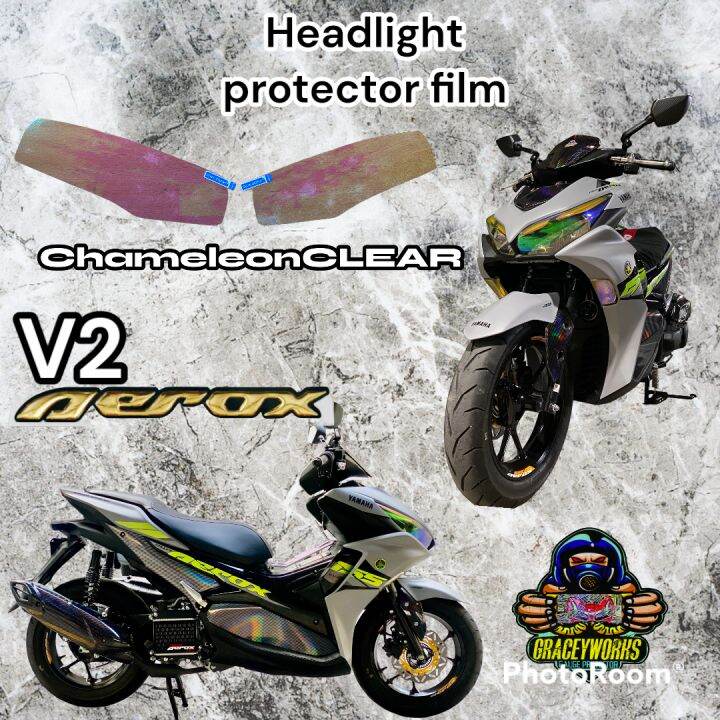 YAMAHA AEROX V2 HEADLIGHT FILM/STICKER/DECALS PRECUT | Lazada PH