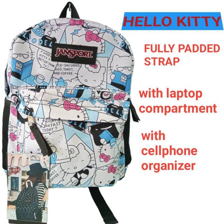 hello kitty white/ jansport original backpack | Lazada PH