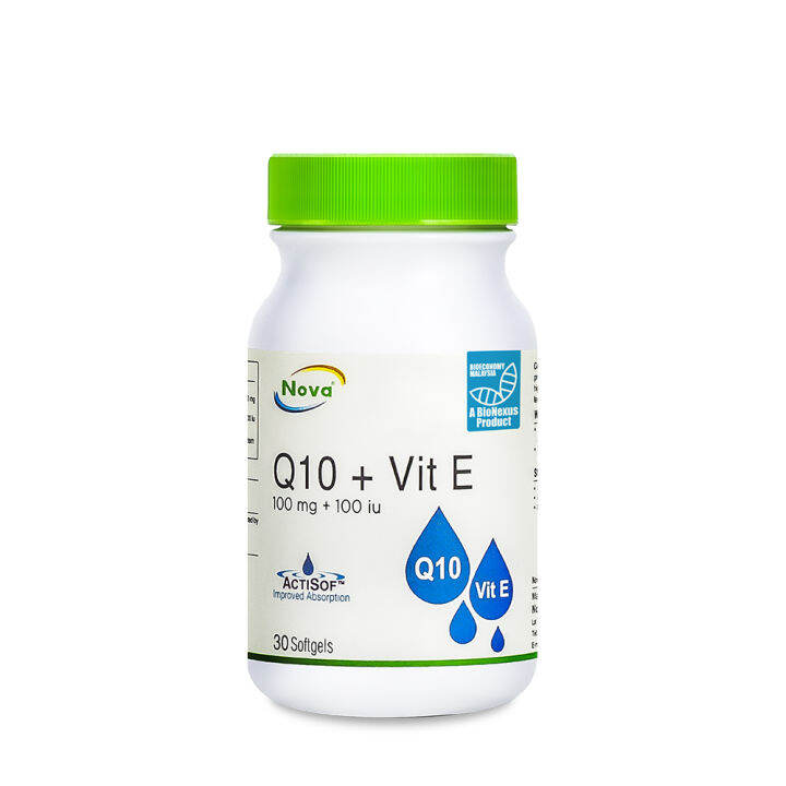 Nova Q10 100mg + Vit E Softgels 30s | Lazada