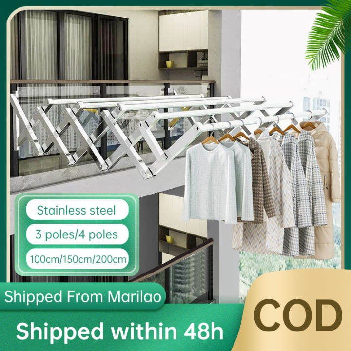 2Metres Retractable sampayan ng damit heavy duty wall mount sampayan ...