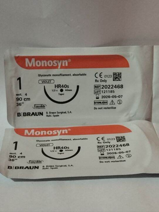 Monosyn 1-0 round 90cm 40mm suture | Lazada PH