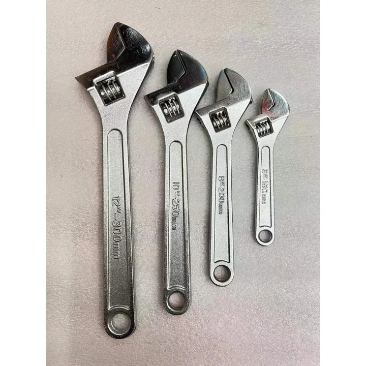 KUNCI INGGRIS 8 10 12 Inch kunci bago gagang besi Adjustable Wrench ...
