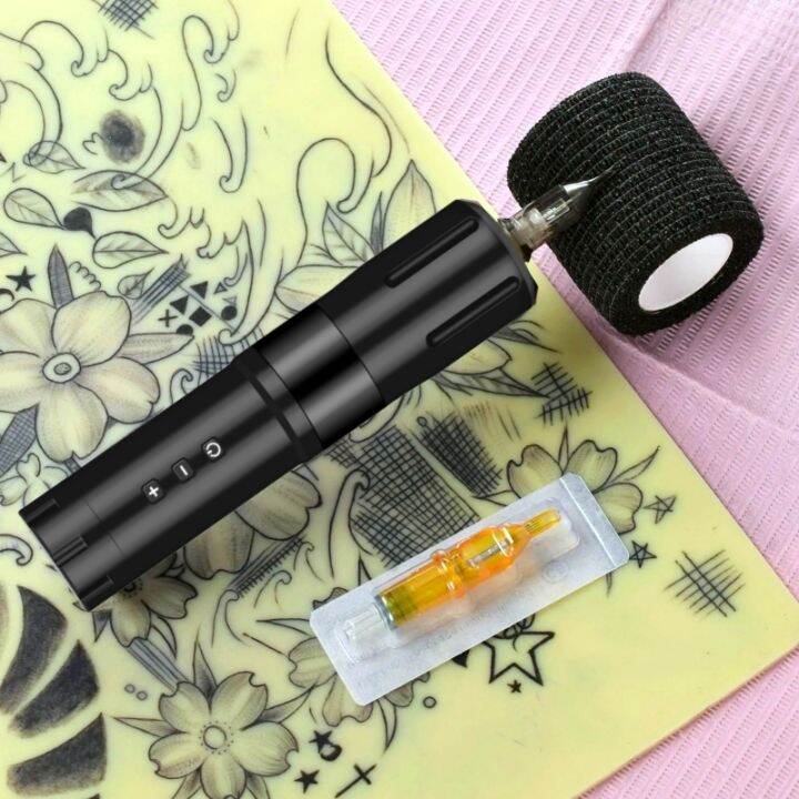 เครื่องสัก ATOMUSแบบพกพาไร้สายสักปากกาปรับแสงสีฟ้า2000MAhแบตเตอรี่ลิเธียมแหล่งจ่ายไฟLEDดิจิตอลจอ ...