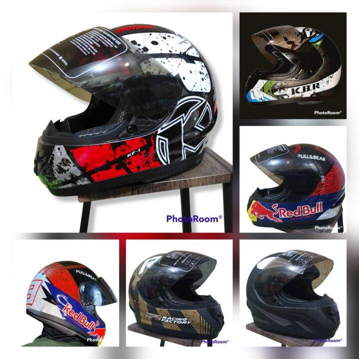 HELM FULL FACE MURAH KBR/ARL MOTIF RED BULS-BUKAN KYT R10 RC7 K2RIDER ...