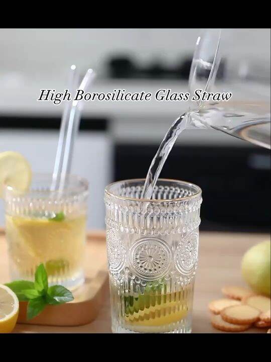 Homebrew Transparent Glass Straw 20cm Colourful High Borosilicate ...