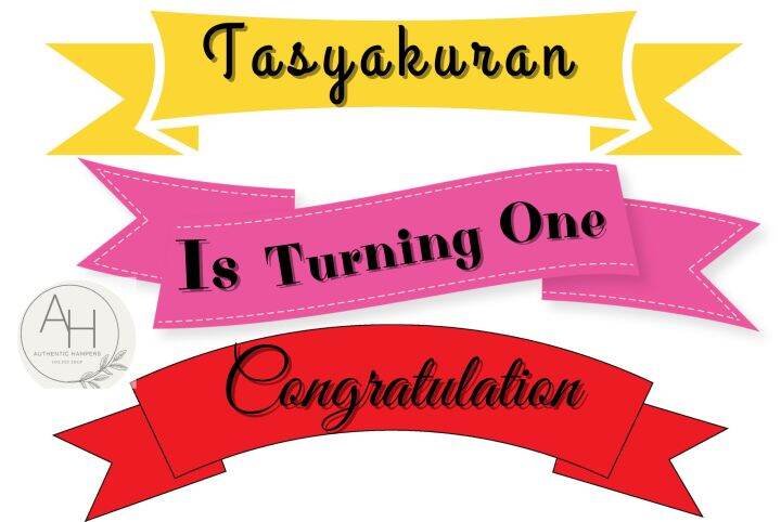 Tulisan Custom Pita Bahan Sticker Cutting A3+ | Backdrop Hiasan Acara ...