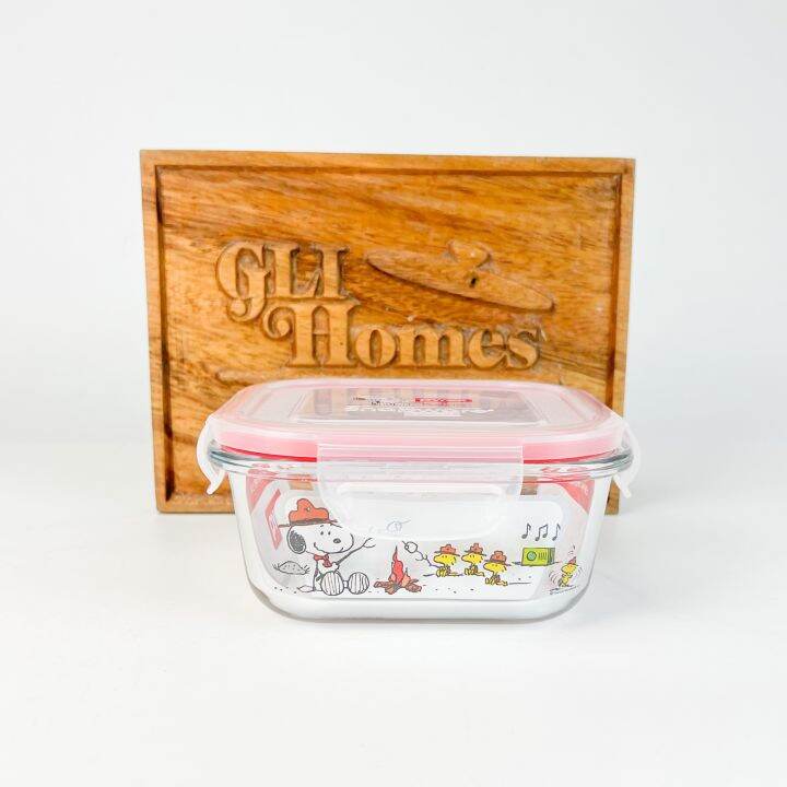 PYREX SNOOPY Square Glass Food Airtight Container 510ml (ONE PIECE ...