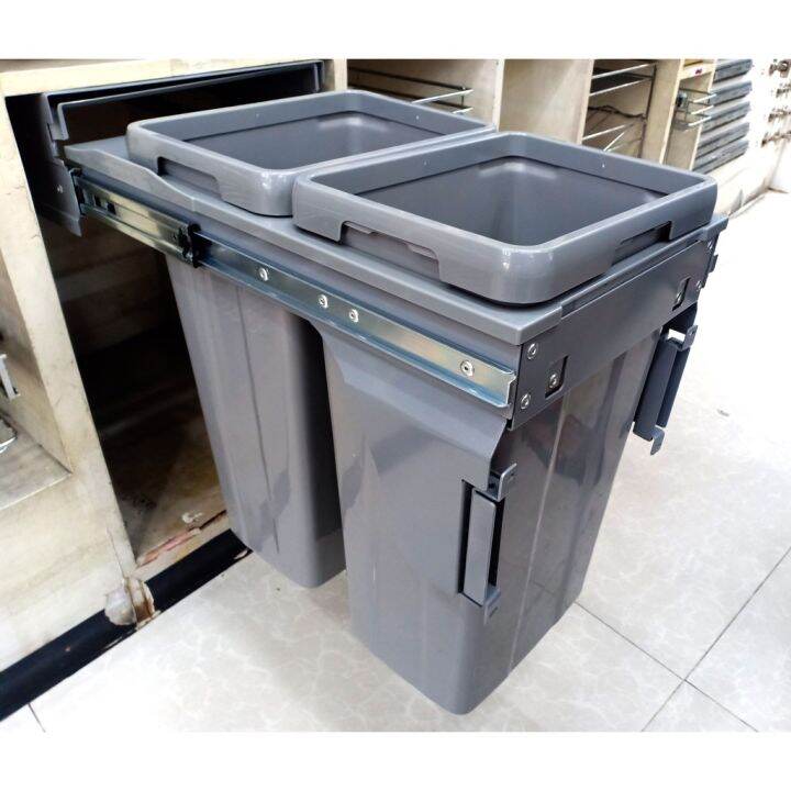 Trash Can / Pull-Out Trash Bin Complete set-Bottom Mount Soft Close ...