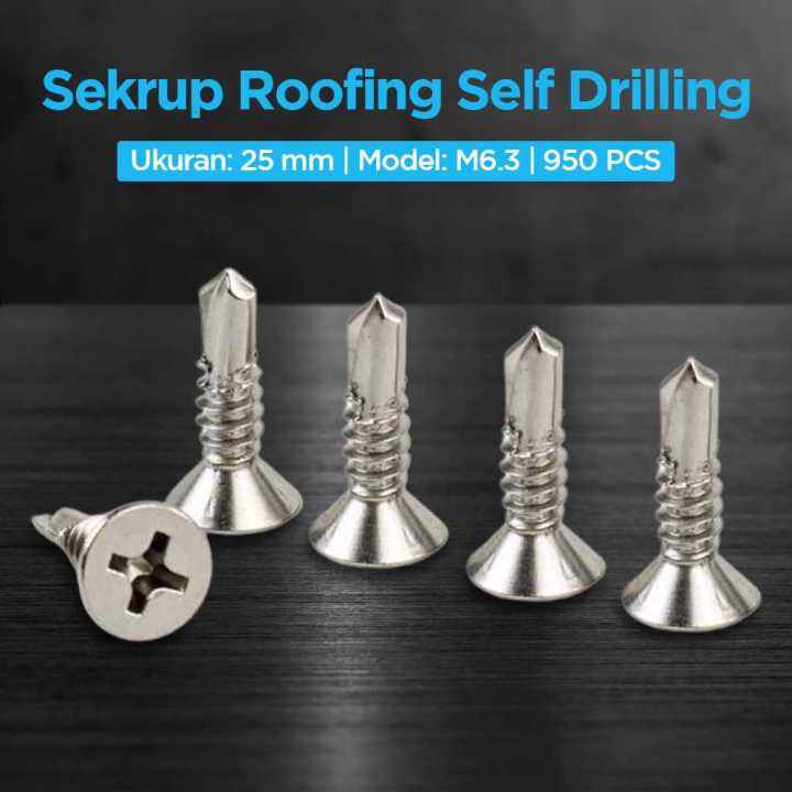 Sekrup Roofing Baja Ringan Flat Holo Atap Stainless Steel SUS 410 Anti ...